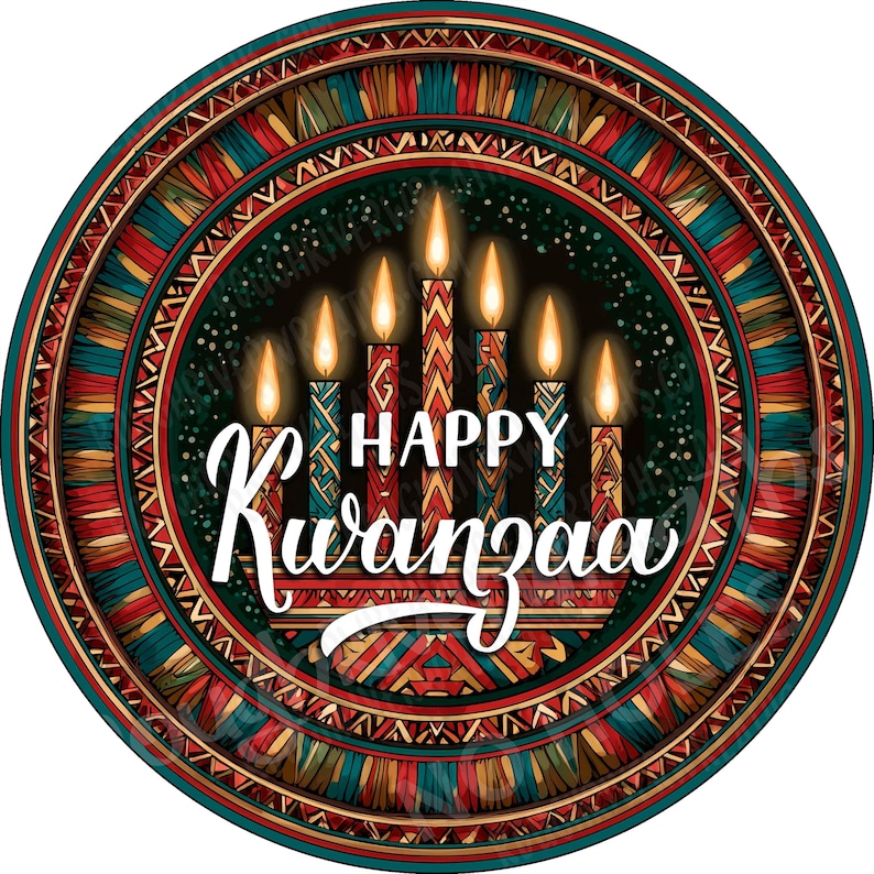 Happy Kwanzaa Aluminum Wreath Sign, Kwanzaa Sign, Holiday Wreath Sign ...
