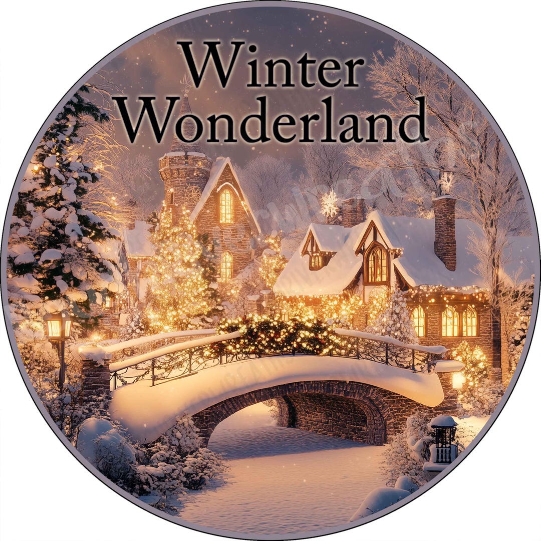 Winter Wonderland Wreath Sign, Winter Bridge Wreath Sign, City Winter ...