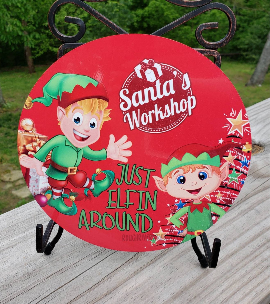 Elf Christmas Wreath Sign Elf Wreath Sign Aluminum Sign - Etsy