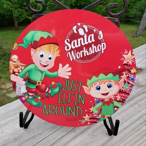 Elf Christmas Wreath Sign Elf Wreath Sign Aluminum Sign - Etsy