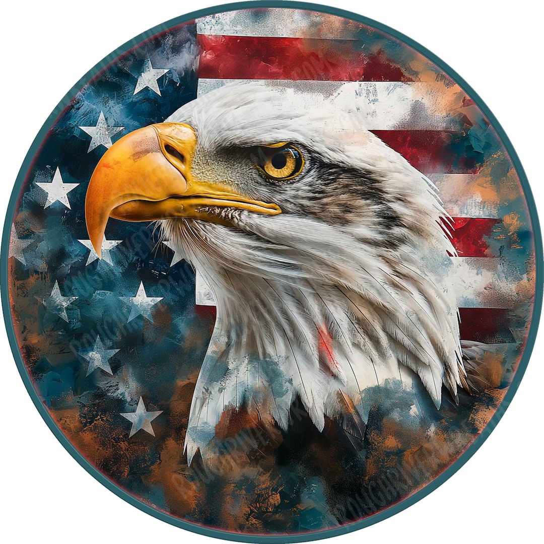 Eagle Wreath Sign, Patriotic Sign, Eagle Sign, Flag Sign, Americana ...