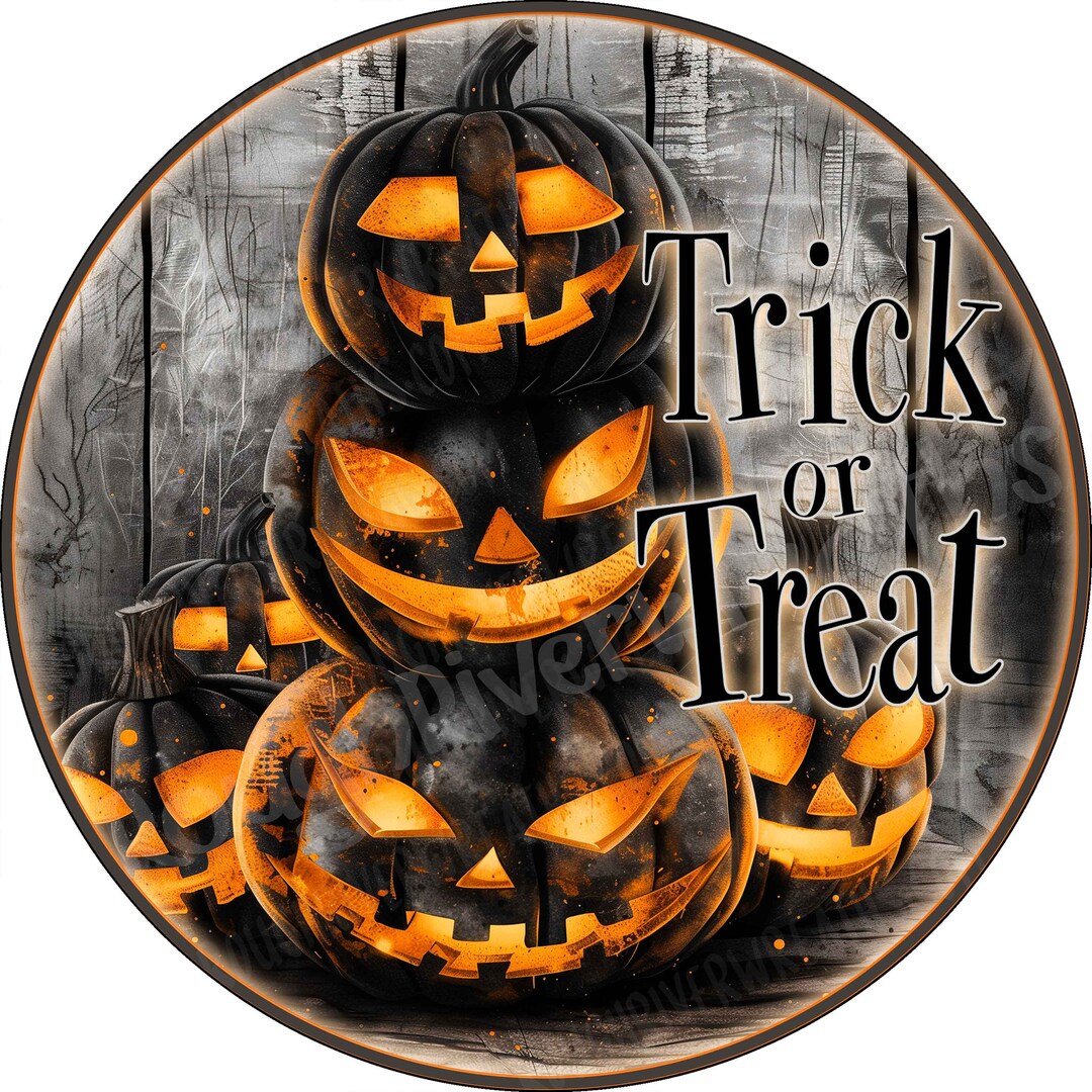 Pumpkin Stack Wreath Sign, Jack O Lantern Wreath Sign, Halloween Wreath ...