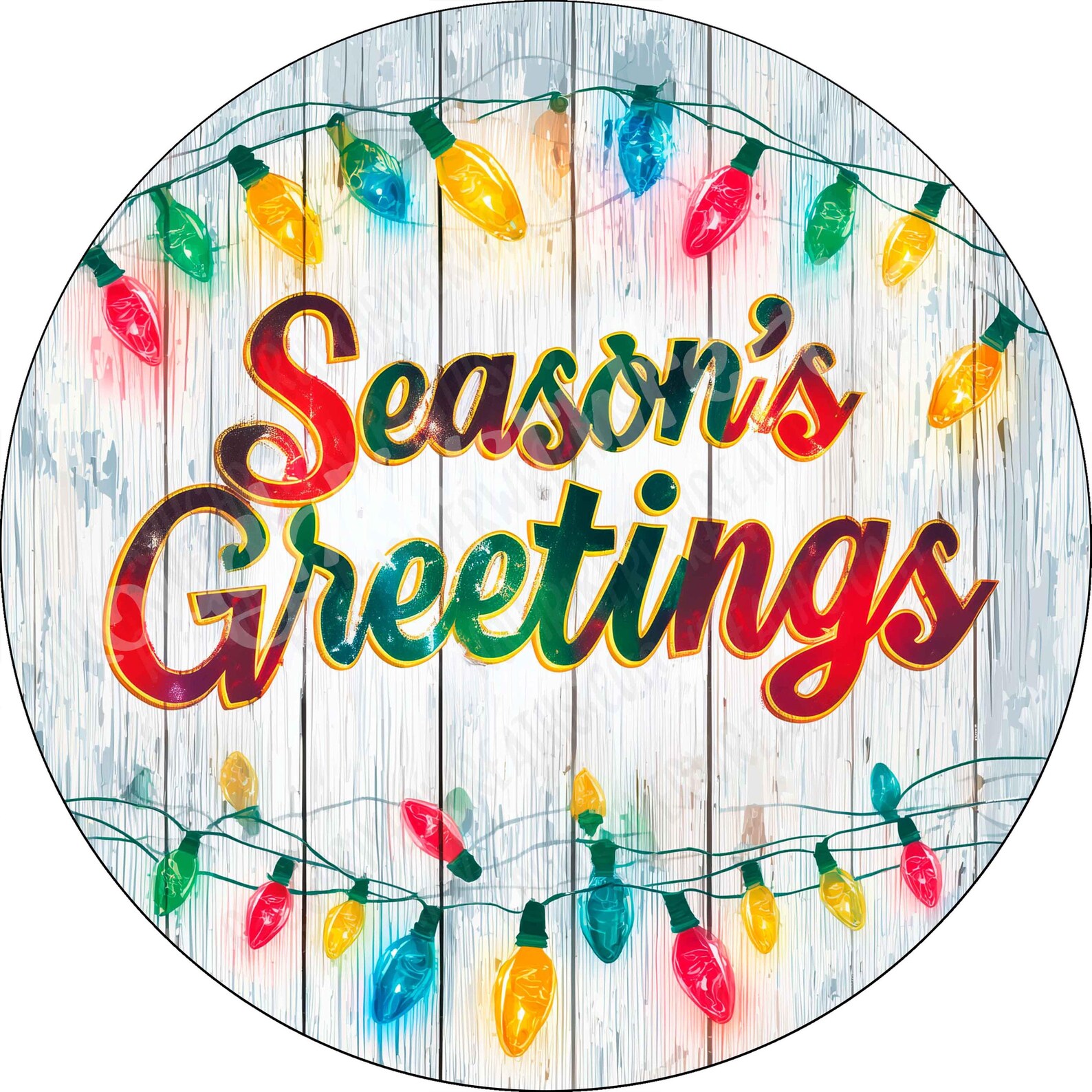 Fun Christmas Lights Wreath Sign, Merry Christmas Sign, Happy Holidays ...