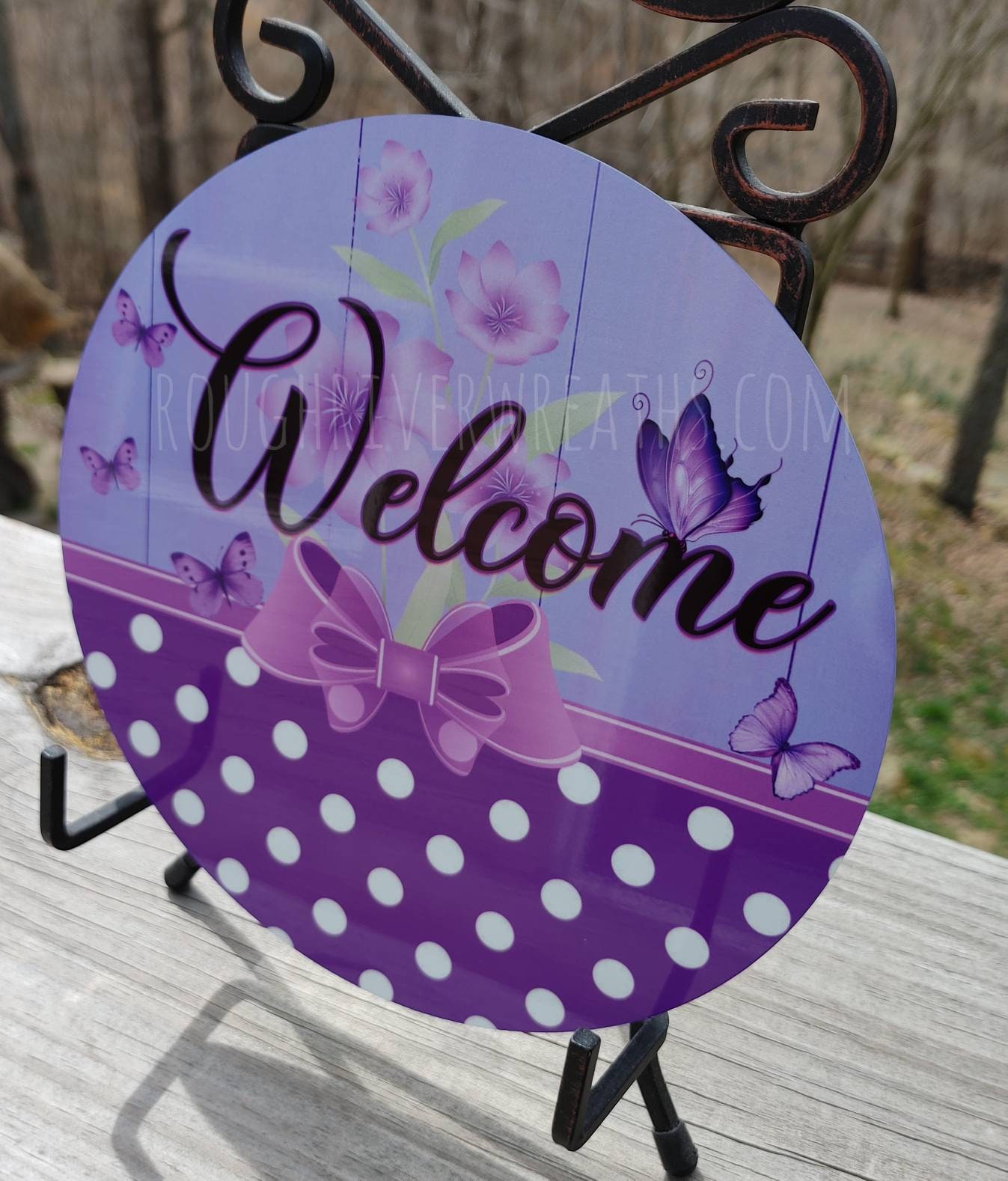 Purple Butterfly Wreath Sign Butterfly Wreath Sign Purple | Etsy