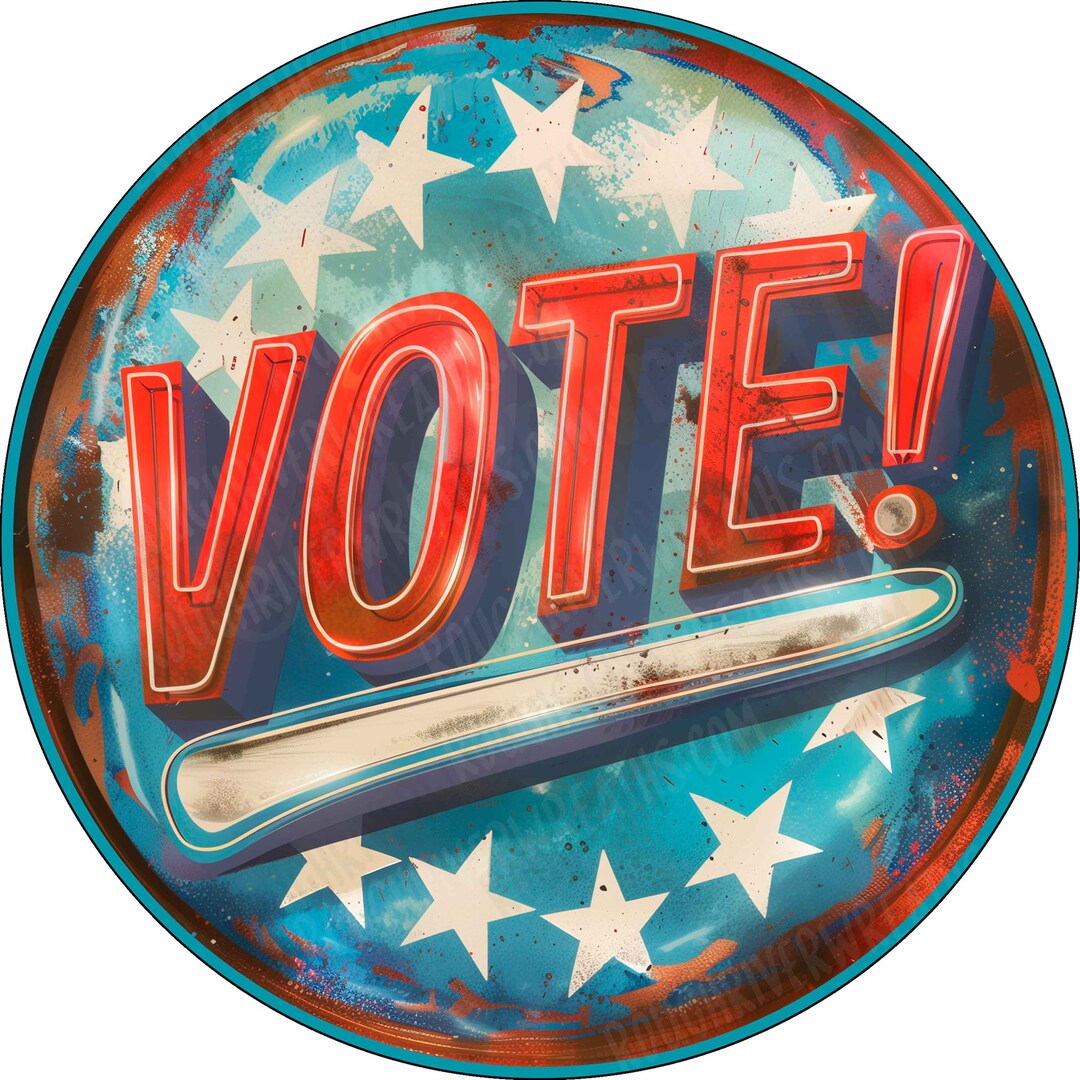 Vote Wreath Sign, Distressed Vote Sign, Vintage Style Sign, Political ...