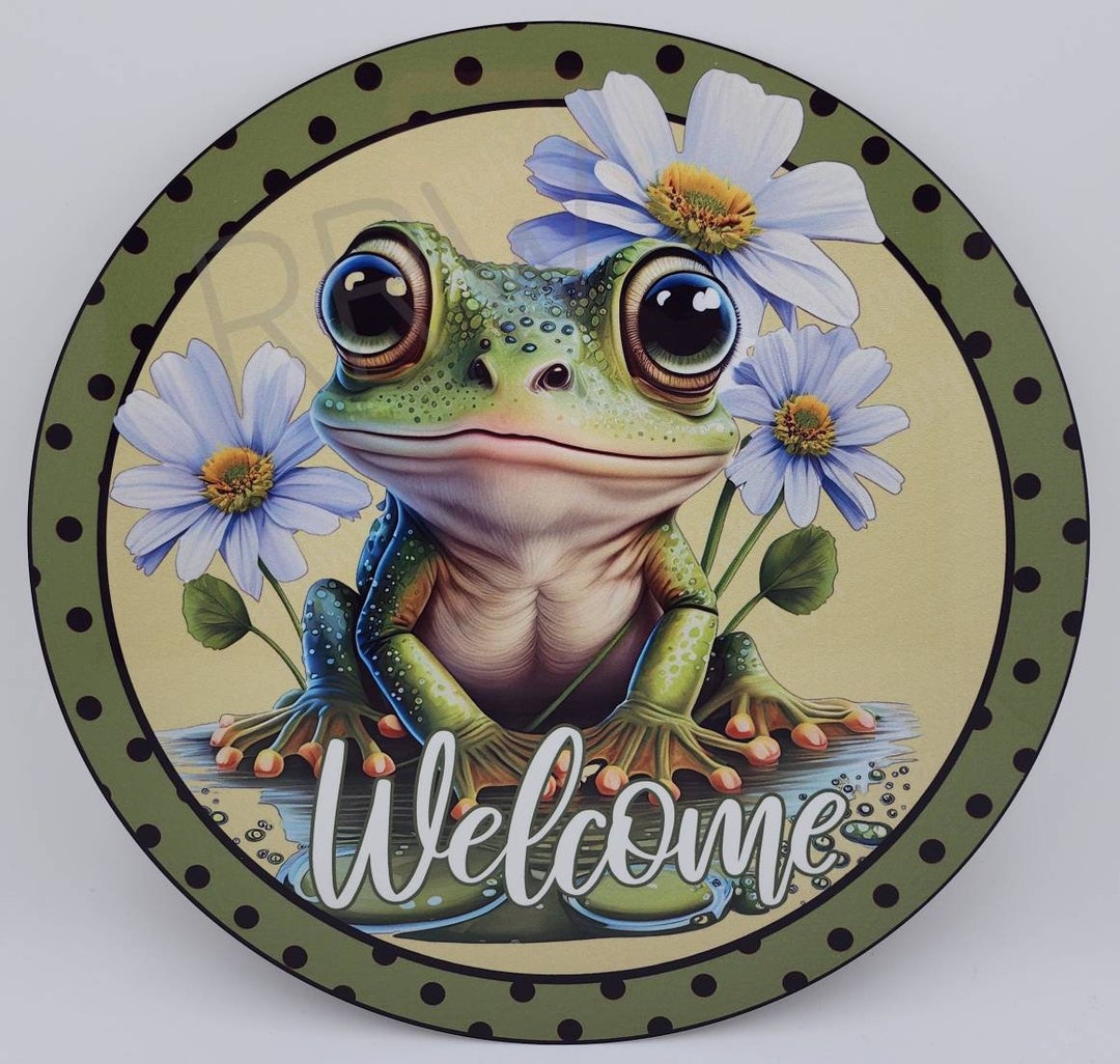 Frog Wreath Sign Welcome Wreath Sign Welcome Wreath Sign - Etsy