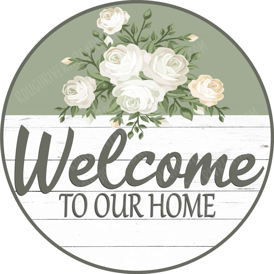 Floral Welcome Wreath Sign, Welcome to Our Home Wreath Sign, Welcome to ...