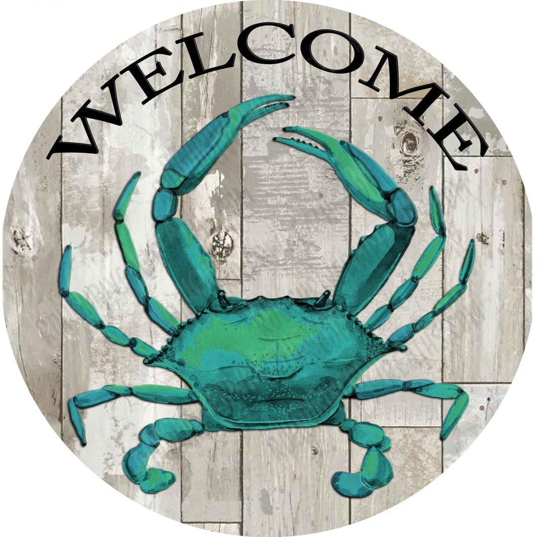 Crab Wreath Sign, Beach Welcome Wreath Sign, Beach Themed Wreath Sign ...