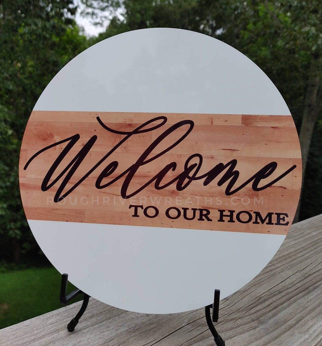 Welcome to Our Home Wreath Sign Everyday Wreath Sign Modern - Etsy