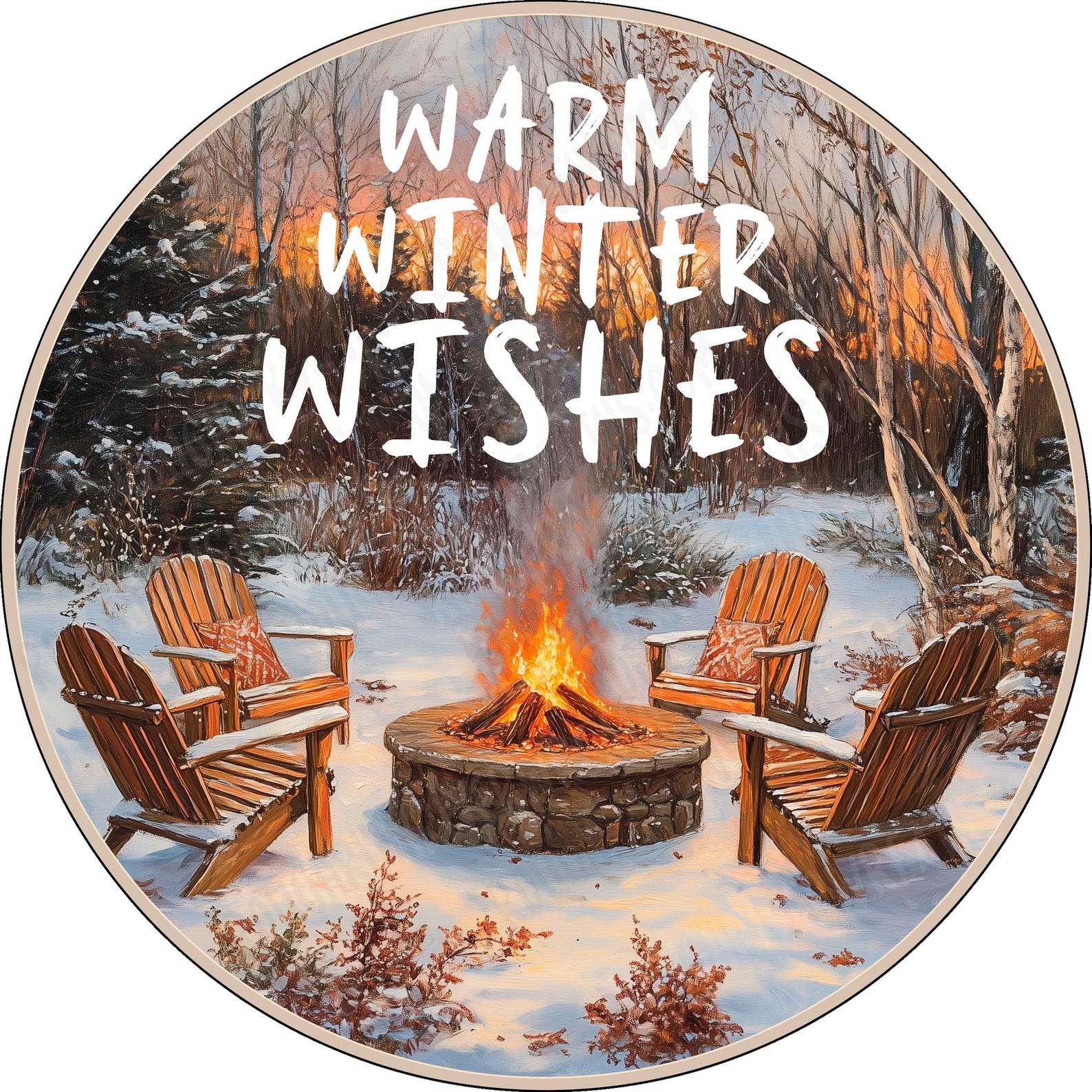 Winter Wreath Sign, Winter Fire Pit Sign, Welcome Sign, Aluminum Sign ...