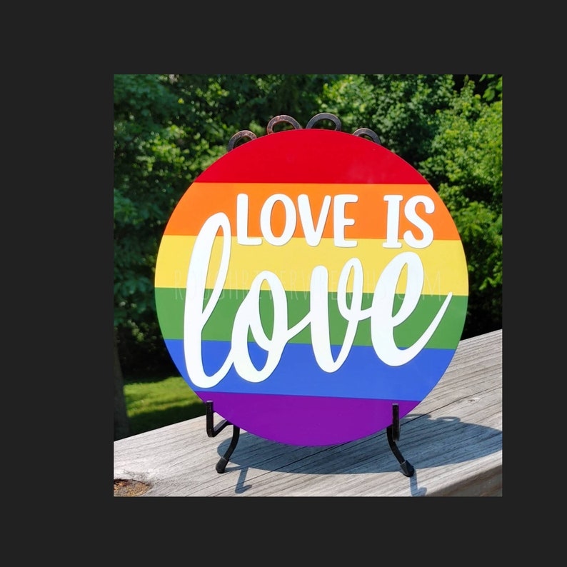 Love is Love Wreath Sign Christmas Pride Sign Rainbow Sign - Etsy