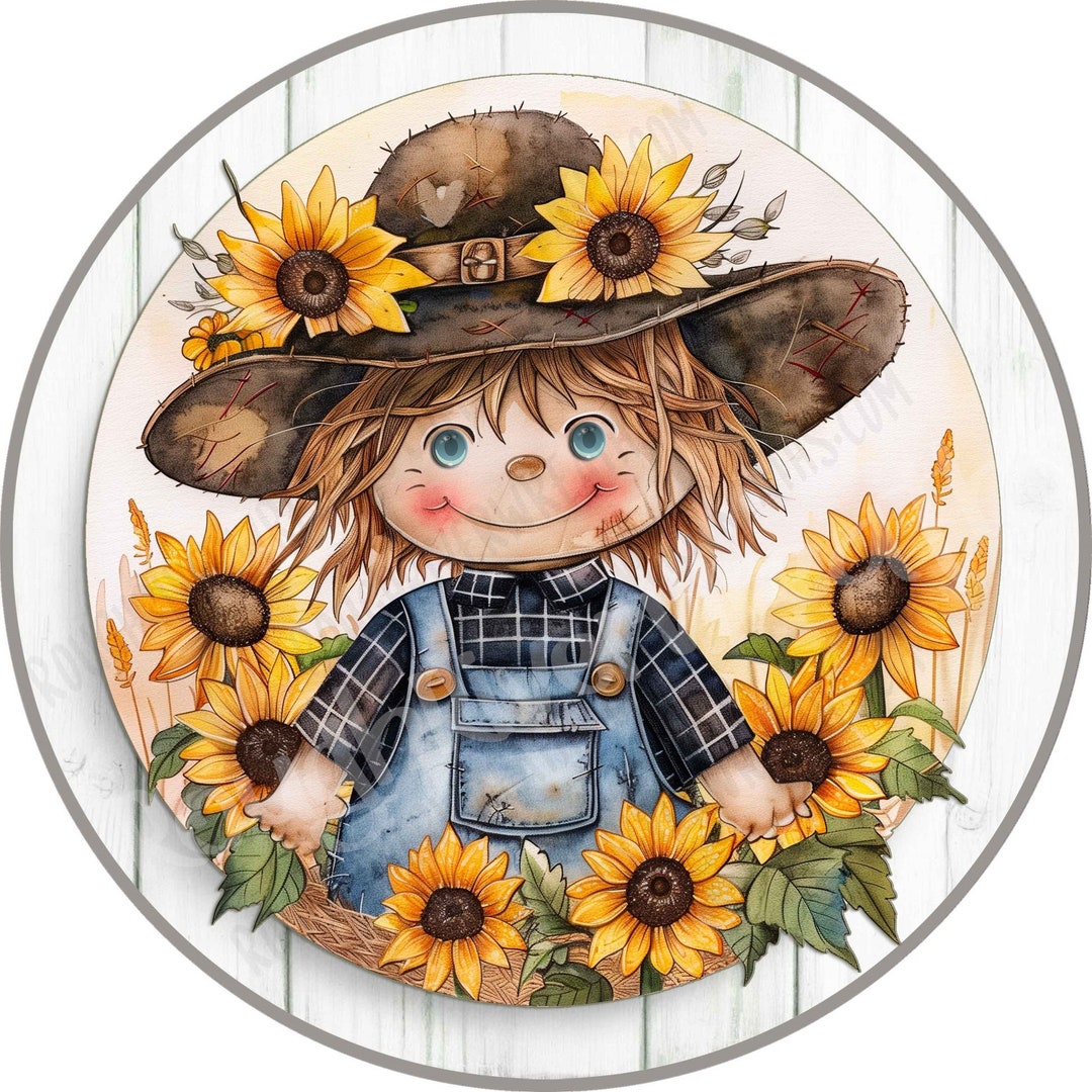 Cute Scarecrow Wreath Sign, Scarecrow Wreath Sign, Scarecrow Sign ...