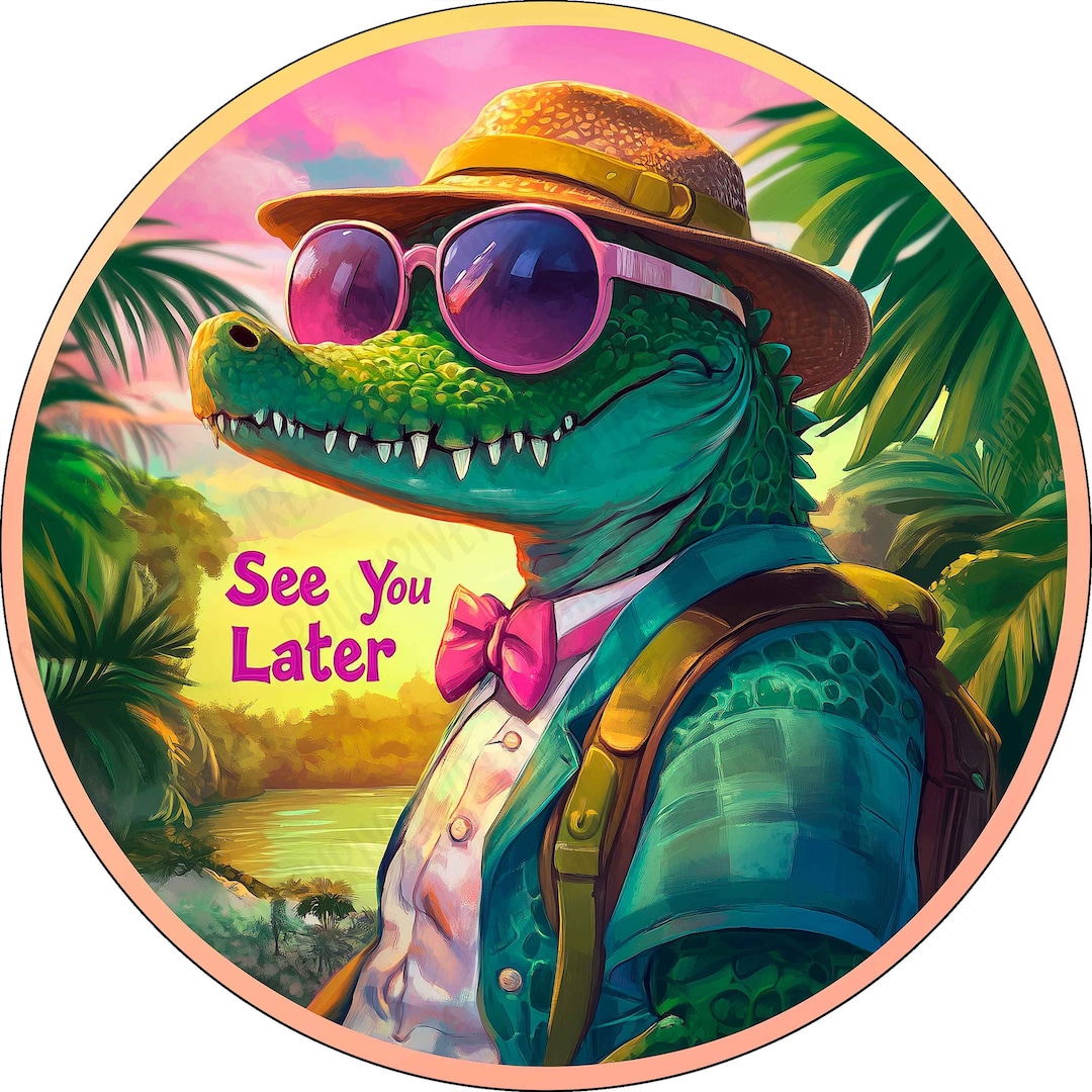 See You Later Alligator Welcome Wreath Sign, Cute Alligator Wreath Sign ...
