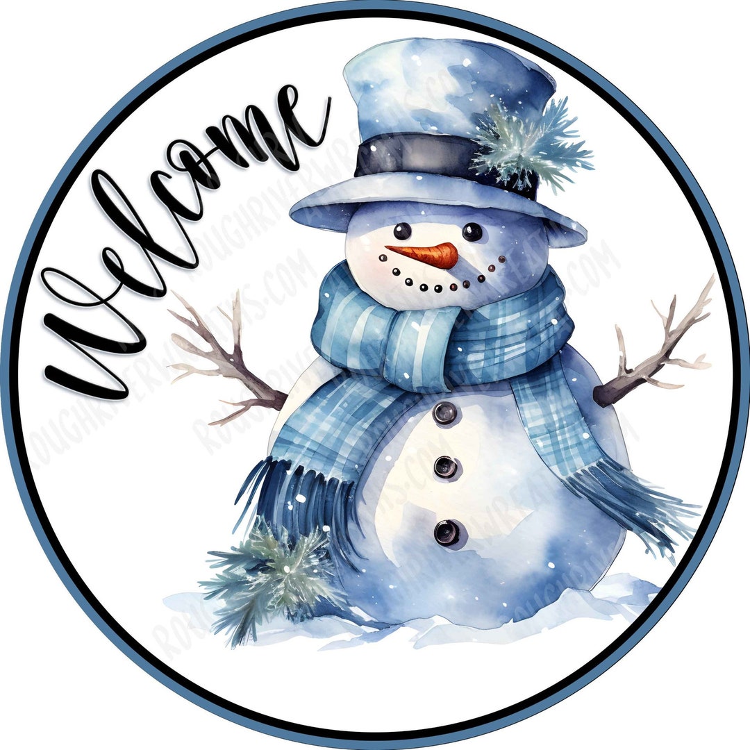Snowman Welcome Wreath Sign, Snowman, Christmas Snowman Wreath Sign ...