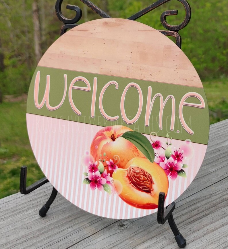 Peach Wreath Sign Peach Sign Aluminum Wreath Sign Metal - Etsy
