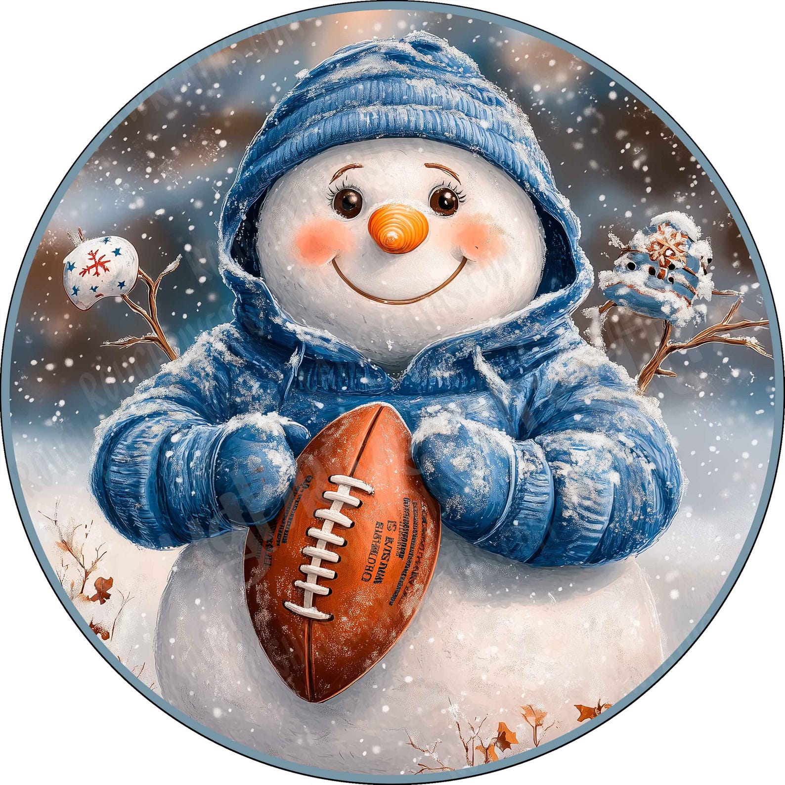 Football Snowman Welcome Wreath Sign, Winter Snowman Wreath Sign ...