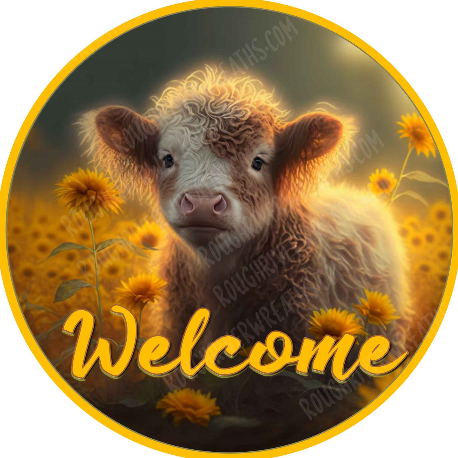 Cow Wreath Sign Highland Cow Sign Farmhouse Sign Cow Decor - Etsy