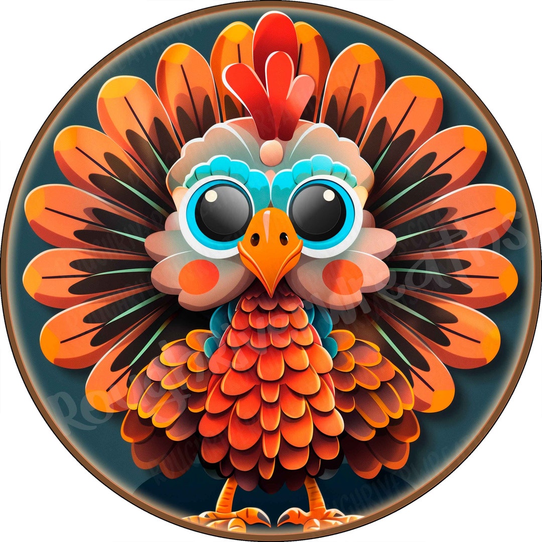 Turkey Wreath Sign, Cute Turkey Sign, Aluminum Sign, Thanksgiving Sign ...