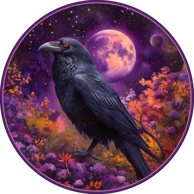 Raven Wreath Sign, Halloween Wreath Sign, Aluminum Sign for Wreath ...