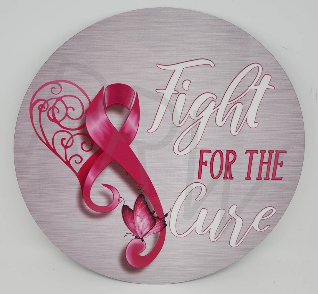 Breast Cancer Awareness Sign Cancer Support Wreath Sign - Etsy