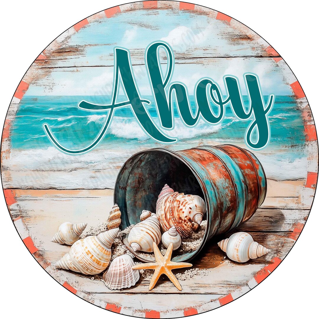 Beach Wreath Sign - Welcome Wreath Sign - Wreath Sign Beachy - Colorful ...