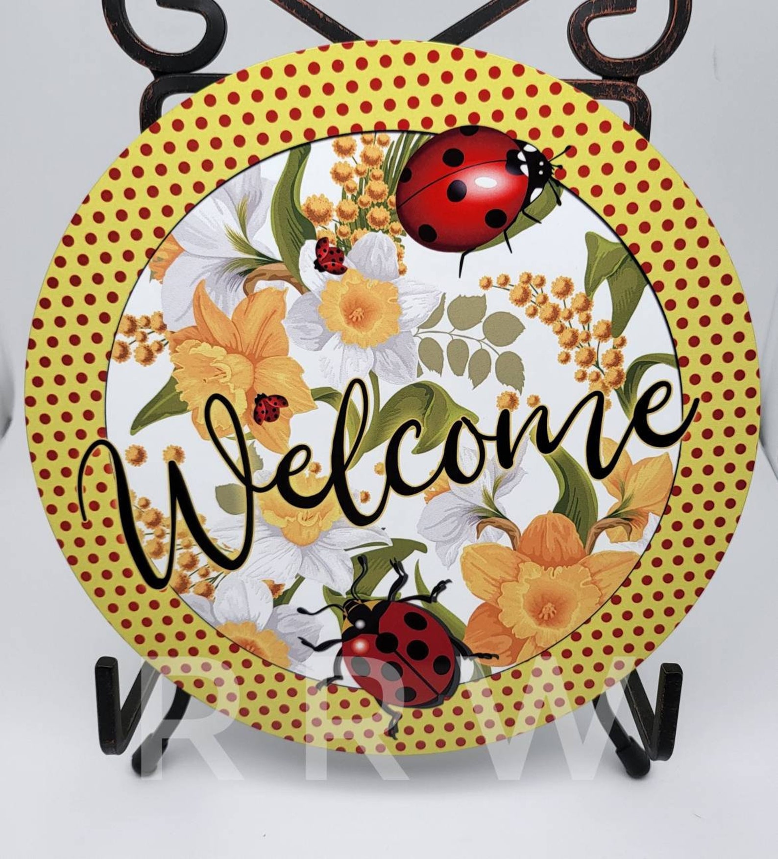 Whimsical Ladybug Sign Ladybug Wreath Sign Aluminum Wreath - Etsy