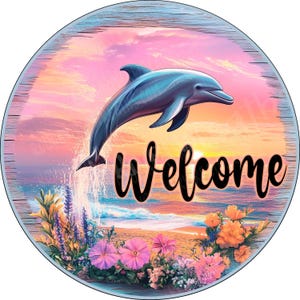Tropical Ocean Beach Dolphin Aluminum Sign, Flat-lightweight-no Holes ...