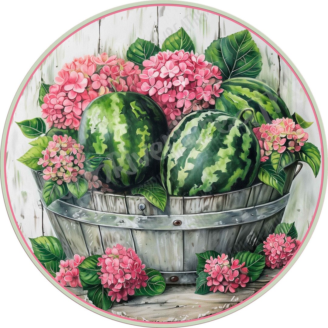 Watermelon Wreath Sign, Watermelon Sign, Colorful Summer Wreath Sign ...