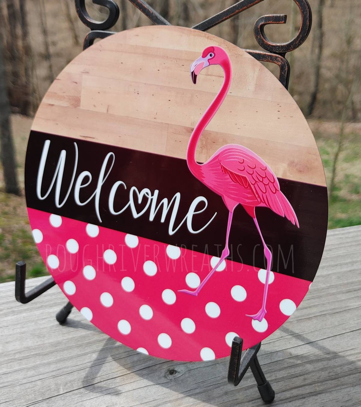 Pink Flamingo Wreath Sign Whimsical Flamingo Wreath Sign - Etsy