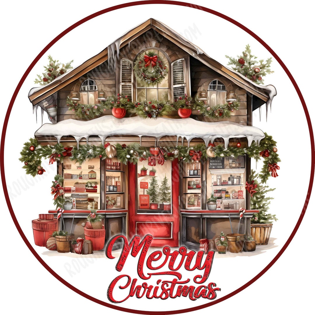 Christmas Wreath Sign, Christmas Shop Sign, Christmas Store Sign ...