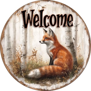 Fox Wreath Sign, Fox Accent Sign, Fall Sign, Aluminum Sign for Wreath ...