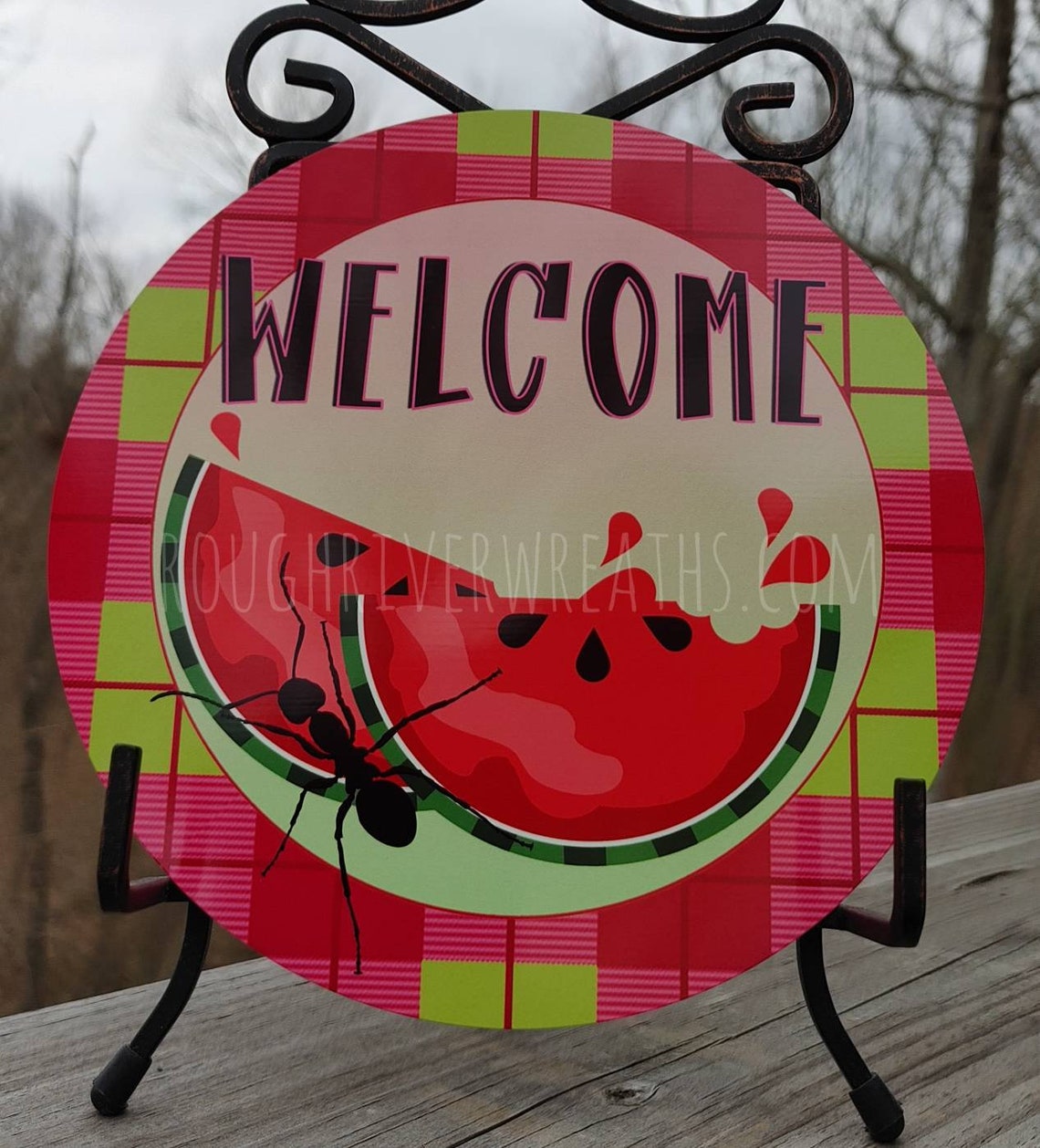 Watermelon Wreath Sign Watermelon Sign Colorful Summer - Etsy