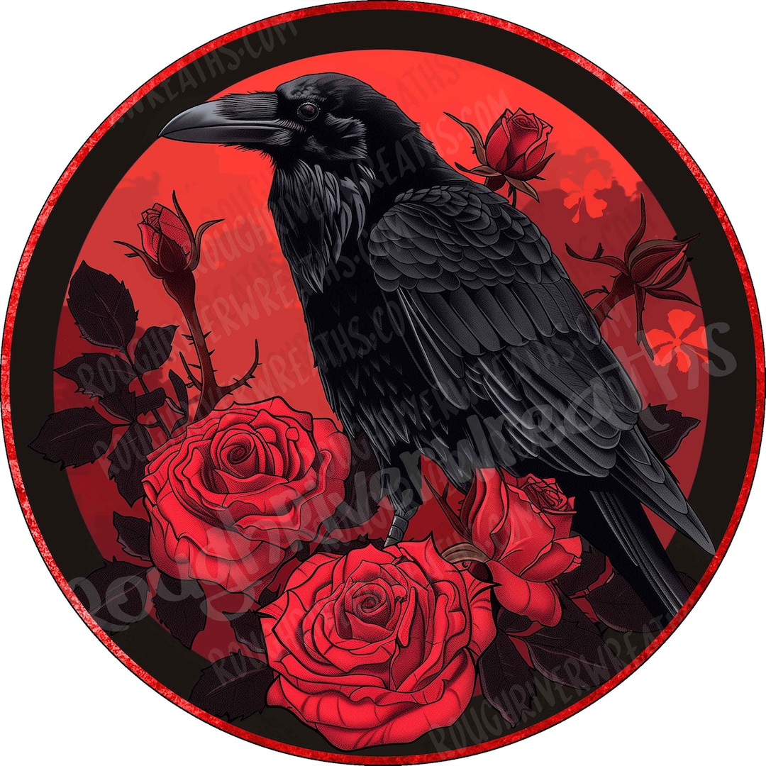 Raven Wreath Sign, Halloween Wreath Sign, Aluminum Sign for Wreath ...