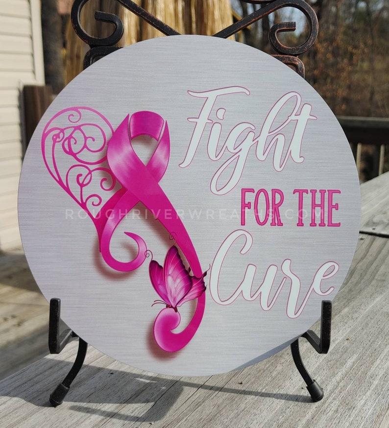 Breast Cancer Awareness Sign Cancer Support Wreath Sign - Etsy