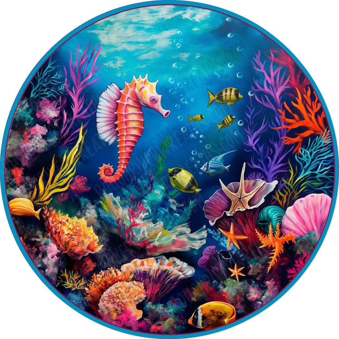 Underwater Wreath Sign, Sea Life Sign - Welcome Wreath Sign - Wreath ...