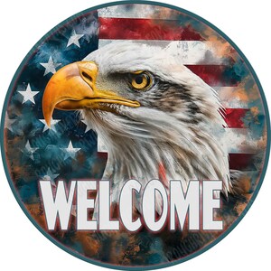 Eagle Wreath Sign, Patriotic Sign, Eagle Sign, Flag Sign, Americana ...