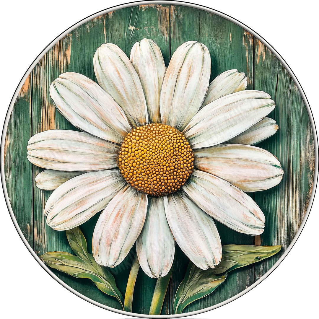 Daisy Aluminum Wreath Sign, Farmhouse, Distressed Rustic, Wreath Making ...