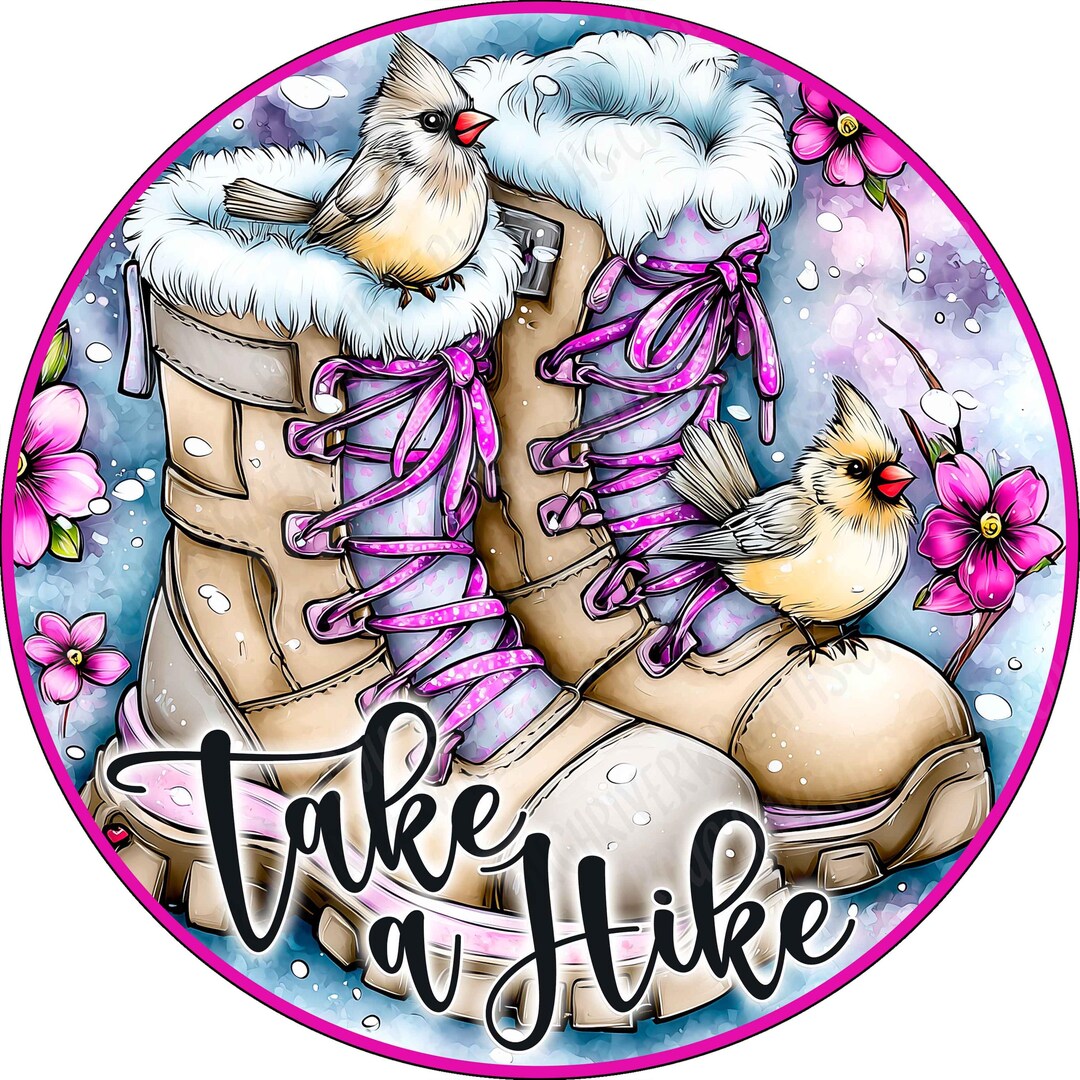 Pastel Winter Boots With Birds Aluminum Wreath Sign, Wreath Making ...