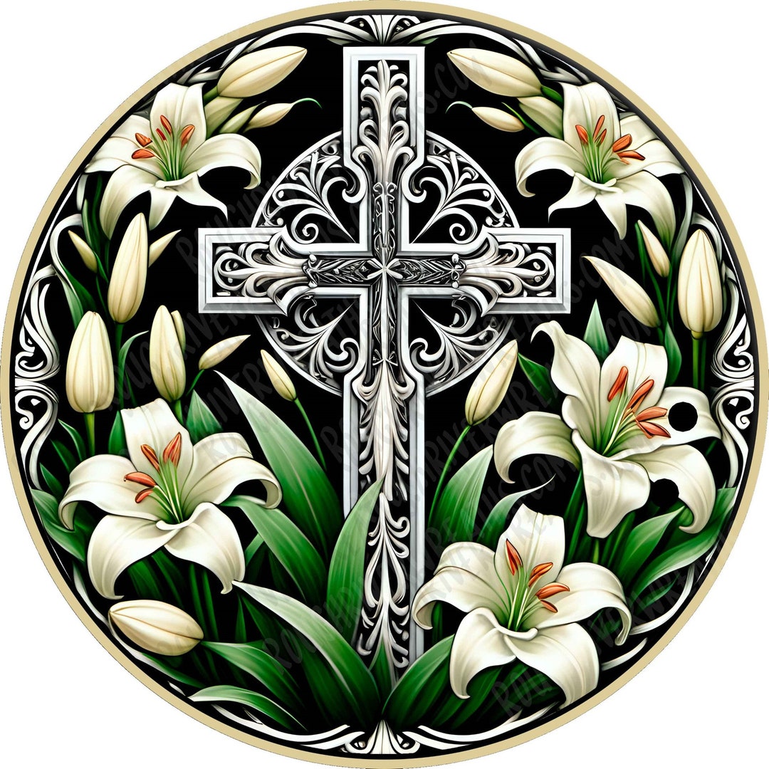 Easter Cross Wreath Sign, Aluminum Wreath Sign, Easter Wreath Sign ...