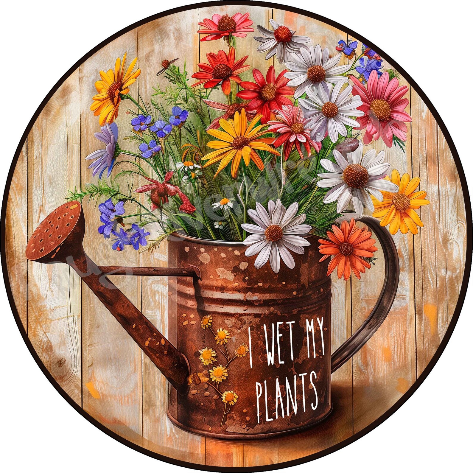 Flower Wreath Sign, Floral Bouquet Wreath Sign, Rustic Country Wreath ...
