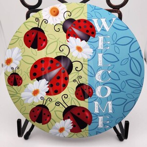 Whimsical Ladybug Sign Ladybug Wreath Sign Aluminum Wreath - Etsy