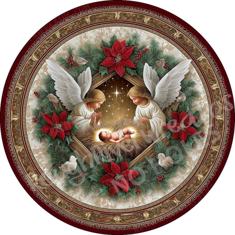 Nativity Christmas Wreath - Etsy