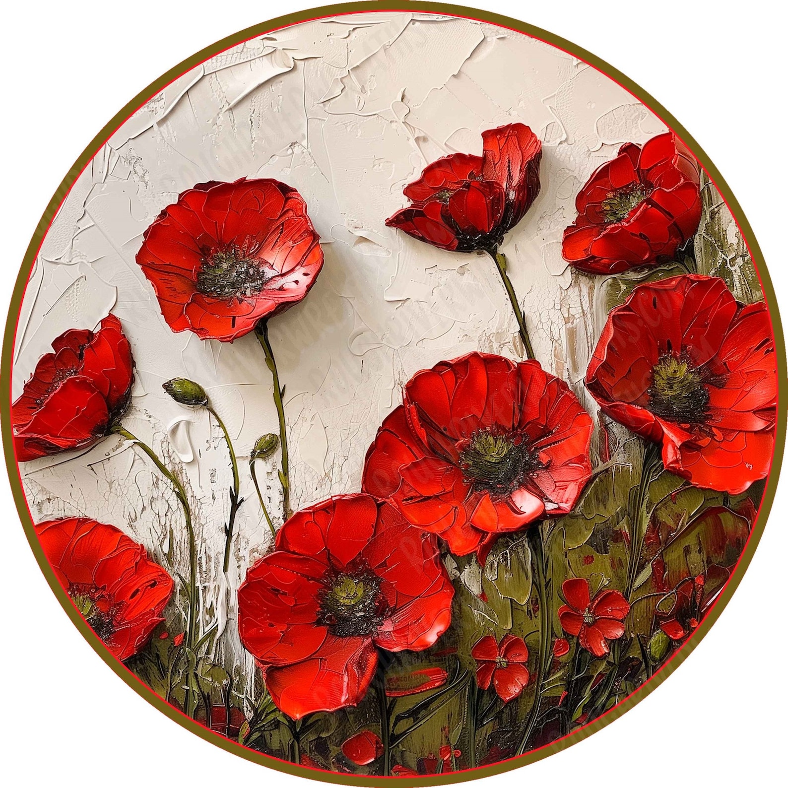 Poppy Welcome Aluminum Wreath Sign, One Dimensional Flat - Lightweight ...