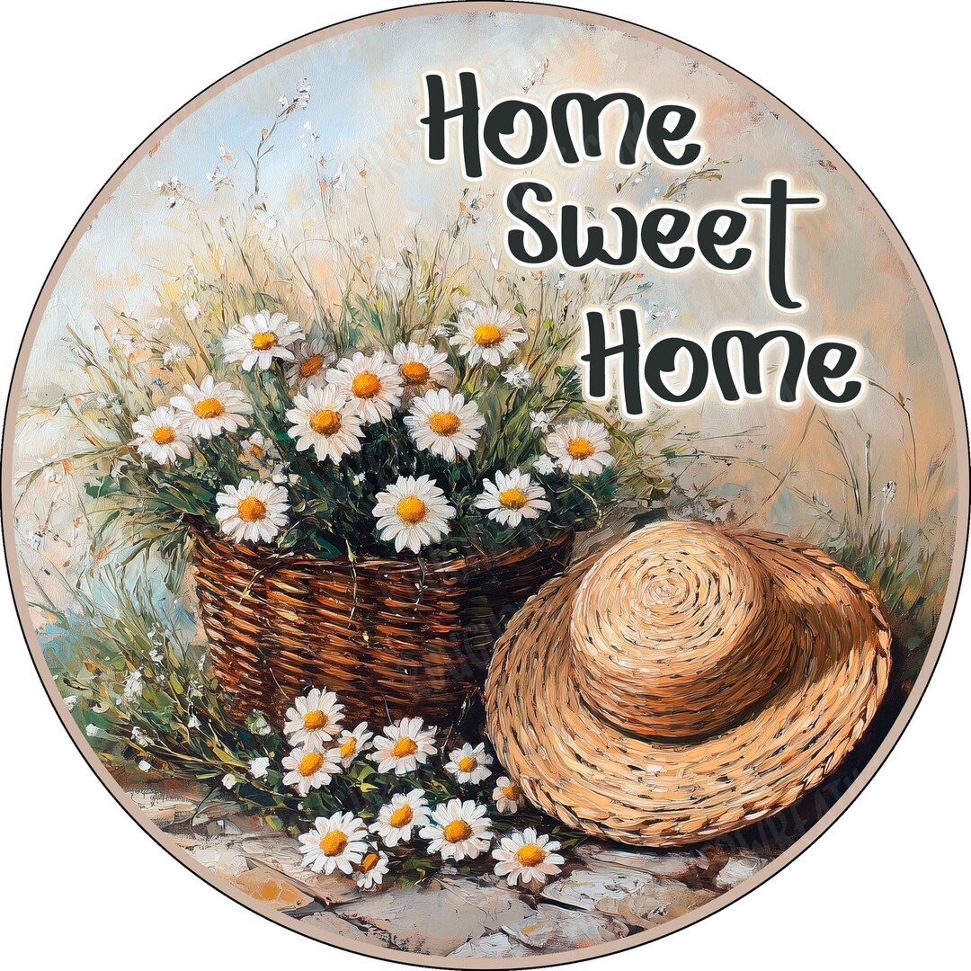 Daisy Wreath Sign, Floral Welcome Wreath Sign, Welcome Wreath Sign ...