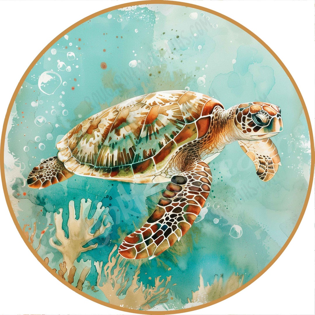 Turtle Wreath Sign - Beach Wreath Sign - Wreath Sign Turtle - Wreath ...