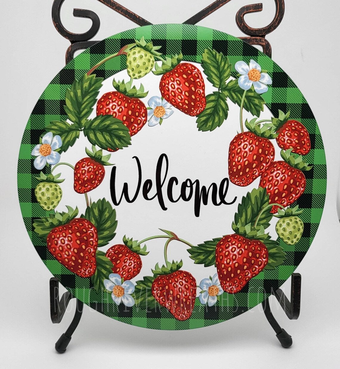 Strawberry Wreath Sign Strawberry Sign Welcome Wreath Sign - Etsy