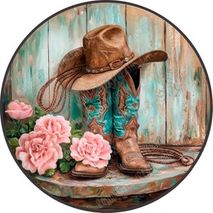 Cowgirl Welcome Sign, Western Wreath Sign, Cowgirl Boots Sign, Cowboy ...