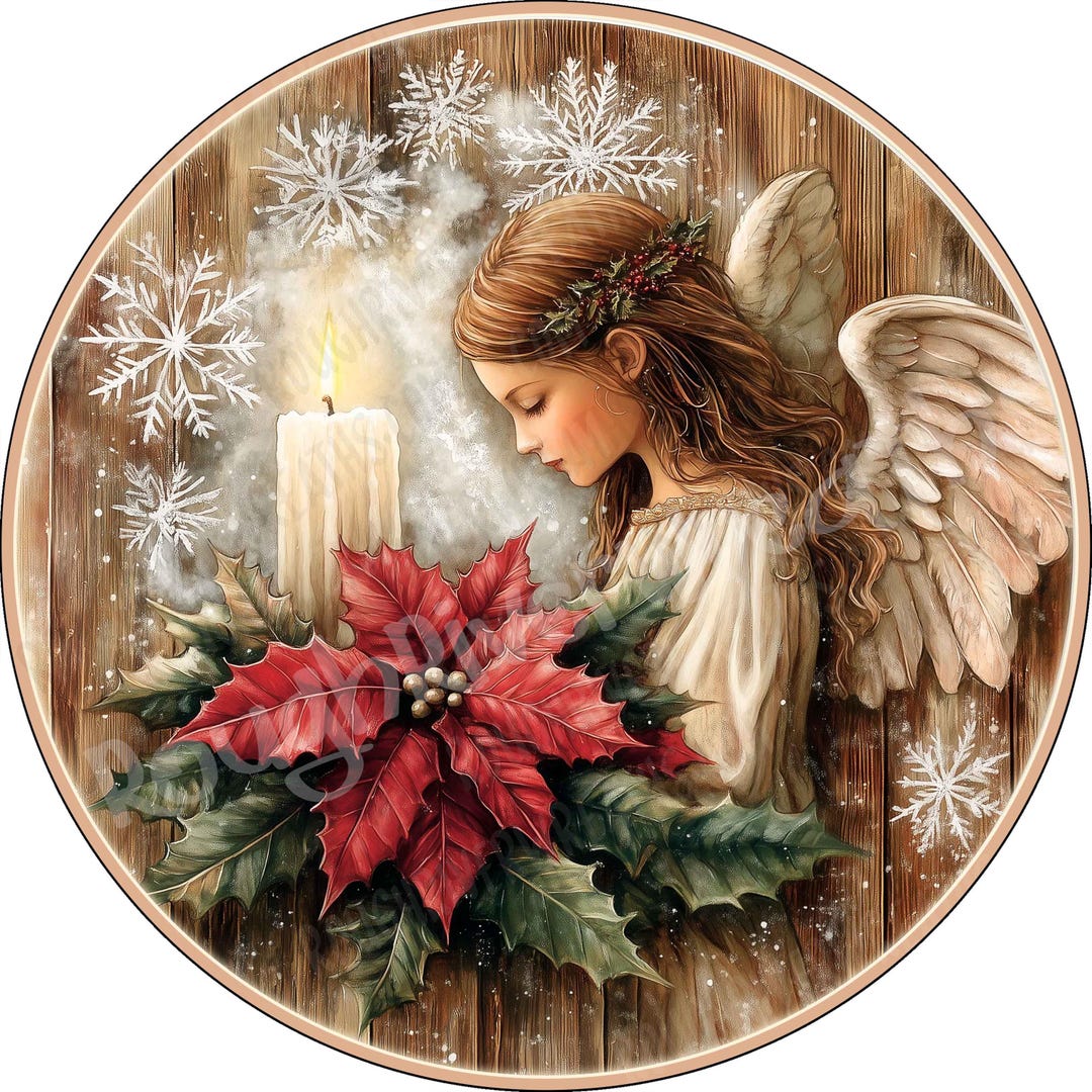 Distressed Angel Wreath Sign, Christmas Angel Sign, Religious Sign ...