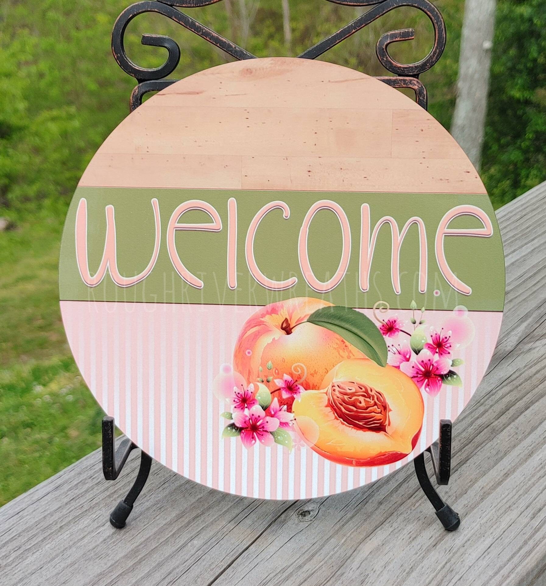 Peach Wreath Sign Peach Sign Aluminum Wreath Sign Metal - Etsy