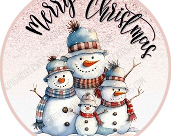 Pink Christmas Snowman Sign Winter Sign, Pink Christmas, Wreath Sign ...